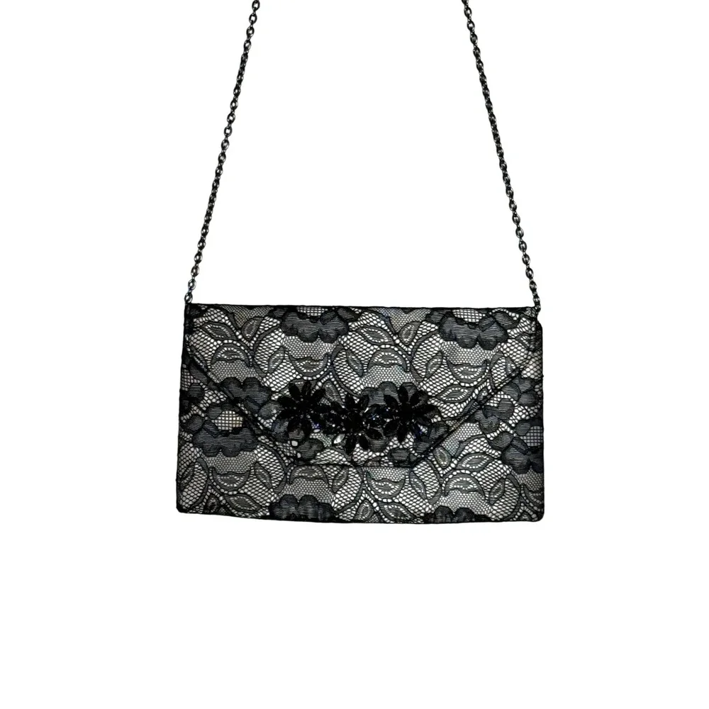 Jessica McClintock | Bags | Jessica Mcclintock Black Lace Crystal ...